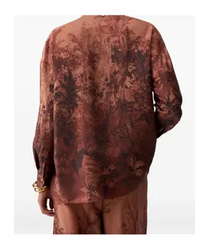Liu Jo Printed Twill Shirt With Gold Galvanic Buttons