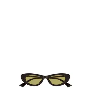 Bottega Veneta Cat Eye Tortoiseshell Full Rim Sunglasses - Black