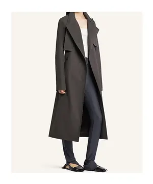 COURREGES Buckle Cotton Trench Coat - Anthracite