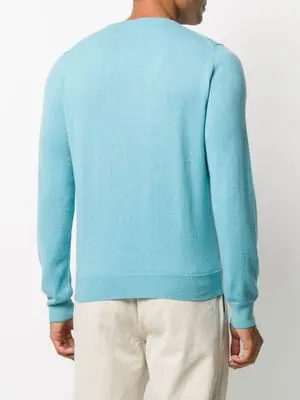 Malo Crew-neck Knitted Sweater - Blue