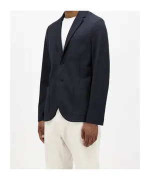 Harris Wharf London Textured Two-button Blazer - Black