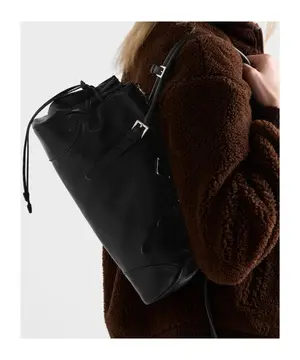 Prada Karin Medium Antiqued Leather Tote Bag - Black