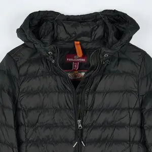 PARAJUMPERS Logo Quilted Hooded Down Jacket - Black