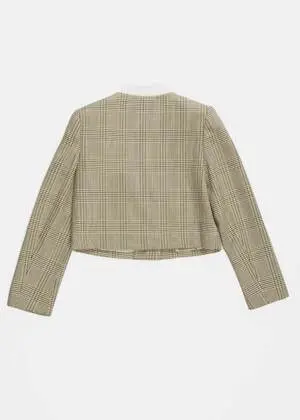 SELF-PORTRAIT Checked Wool Jacket - Brown