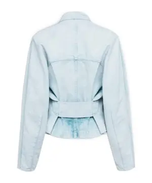 Alaïa Ice Denim Round Neck Jacket