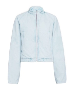 Alaïa Ice Denim Round Neck Jacket - Light Blue