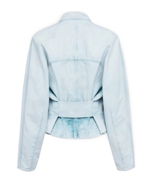 Alaïa Ice Denim Round Neck Jacket - Light Blue