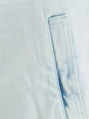 Alaïa Ice Denim Round Neck Jacket - Light Blue