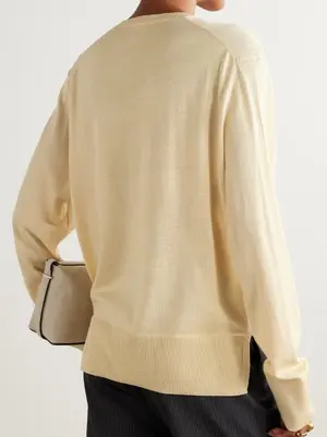 TOTEME Crew Neck Sweater With Side Slits