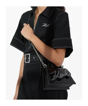 Karl Lagerfeld Signature Studded Cross Body Bag