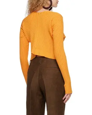 Jacquemus Ribbed Knit Cardigan - Orange