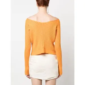 Jacquemus Ribbed Knit Cardigan - Orange