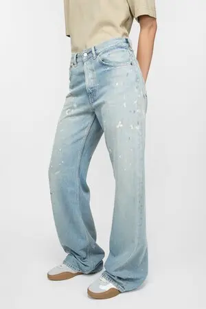 Acne Studios Wide-leg Distressed Jeans