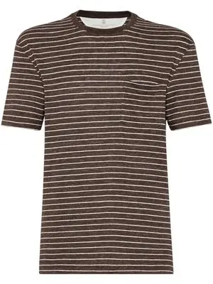 Brunello Cucinelli Striped Crewneck T-shirt
