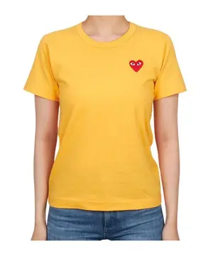 Comme Des Garçons Heart Logo T-shirt - Orange
