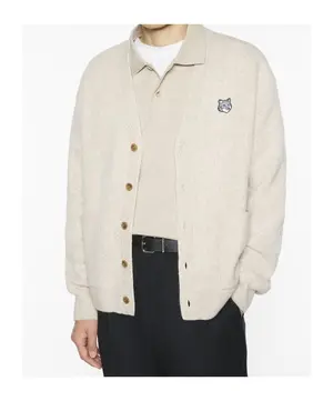 Maison Kitsuné Fox Head Cardigan - Tan