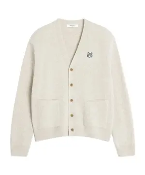 Maison Kitsuné Fox Head Cardigan - Tan