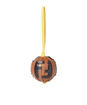Fendi Ff Sphera Leather Charm - Brown