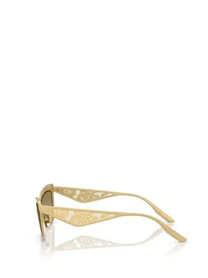 Dolce & Gabbana Gold Tone Cat Eye Sunglasses - Nude
