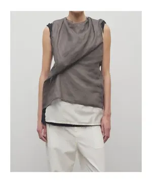 THE ROW Inawa Cap-sleeved Top - Brown