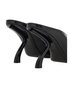 FERRAGAMO S-shaped Heel Mule - Black