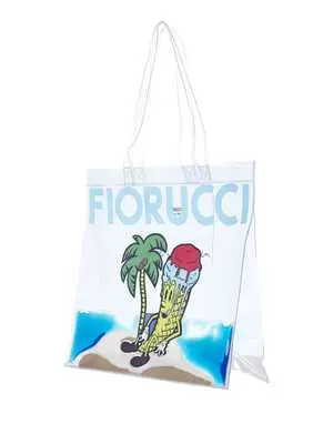 Fiorucci Graphic Print Shoulder Bag - White