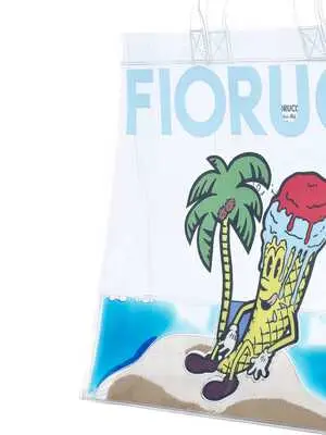 Fiorucci Graphic Print Shoulder Bag - White