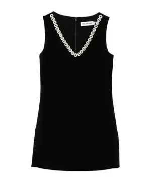 SELF-PORTRAIT Embellished Trim Mini Dress - Black
