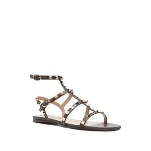 Valentino Garavani Rockstud Open-toe Flat Sandals - Multicolor