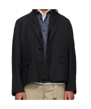 Sacai Pinstriped Button Jacket
