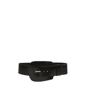 Sportmax Maxi Buckle Leather Belt - Black