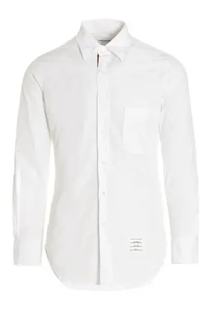 Thom Browne Rwb Detailed Long-sleeved Shirt - White