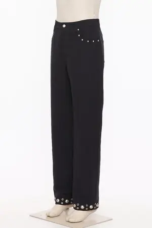 Valentino Garavani Embellished Eyelet Straight Leg Trousers