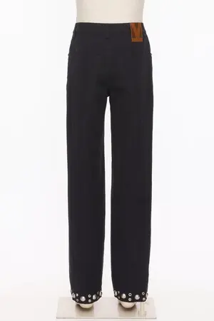 Valentino Garavani Embellished Eyelet Straight Leg Trousers
