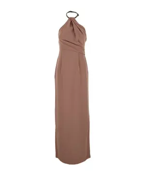 Solace London Halterneck Maxi Dress With Embellished Neckline