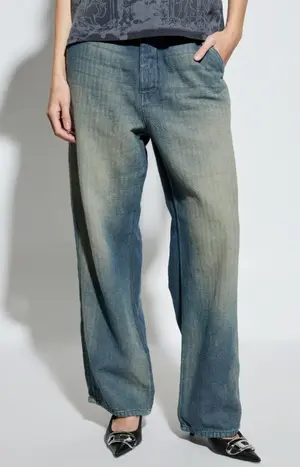 DIESEL® D-phant-chino Herringbone Faded Wide Leg Jeans