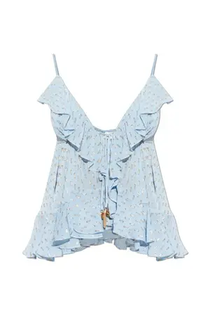 Zimmermann Ruffle Front Tie Top