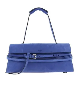 Moschino Medium Tie Me Buckled Shoulder Bag - Blue