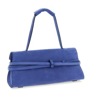 Moschino Medium Tie Me Buckled Shoulder Bag - Blue