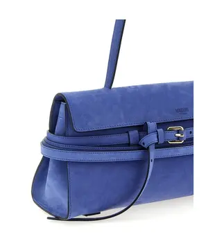 Moschino Medium Tie Me Buckled Shoulder Bag - Blue