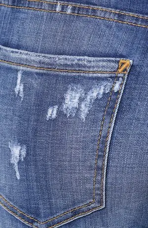 Dsquared2 Distressed Logo Detail Jeans - Blue