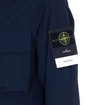 Stone Island Logo Patch Pocket Detail Jacket - Blue