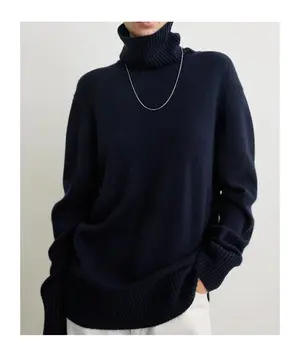 TOTEME Roll Neck Long Sleeved Jumper - Navy