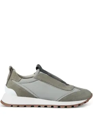 Brunello Cucinelli Monili Detailed Slip-on Sneakers - Gray