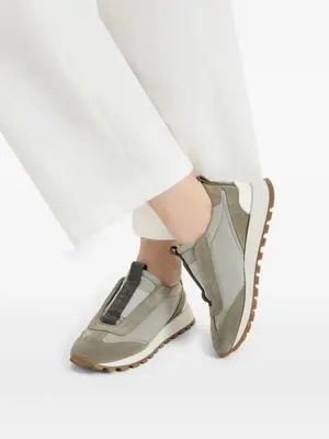 Brunello Cucinelli Monili Detailed Slip-on Sneakers - Gray