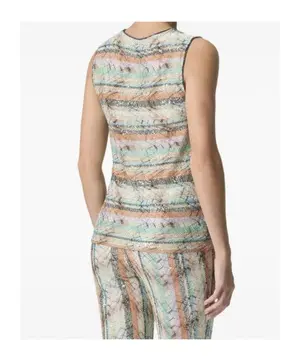 Missoni Sleeveless Zigzag Knit Top - Multicolor