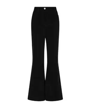 FERRAGAMO Flared Corduroy Trousers - Black