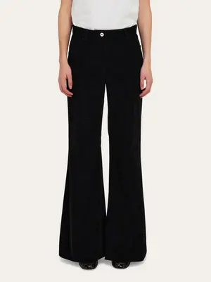 FERRAGAMO Flared Corduroy Trousers - Black