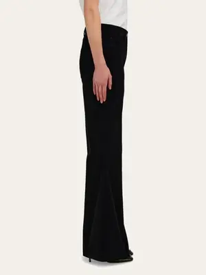 FERRAGAMO Flared Corduroy Trousers - Black