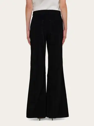 FERRAGAMO Flared Corduroy Trousers - Black
